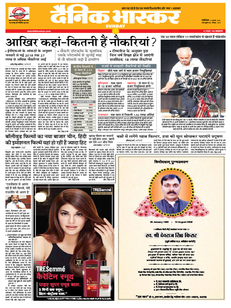 Dainik Bhaskar Gwalior 2018-08-12 | PDF