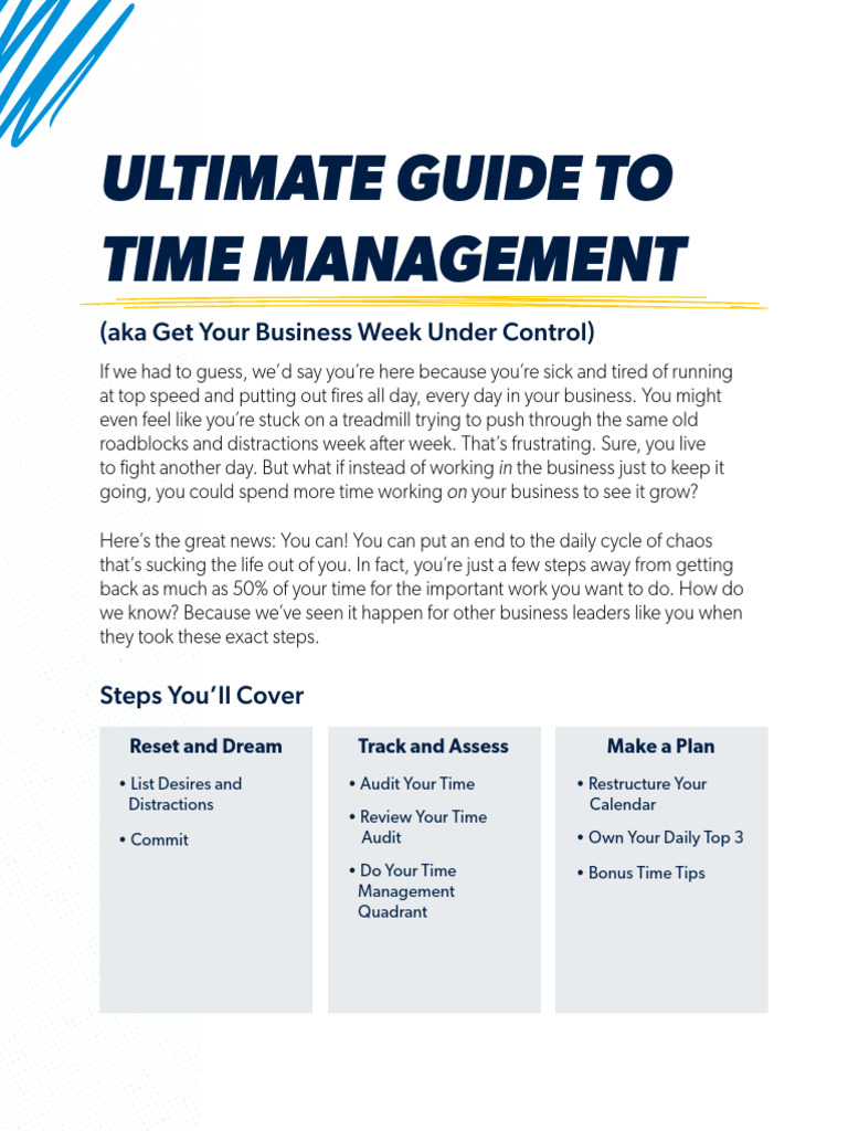 Time Management Guide | PDF | Time Management | Professional Skills