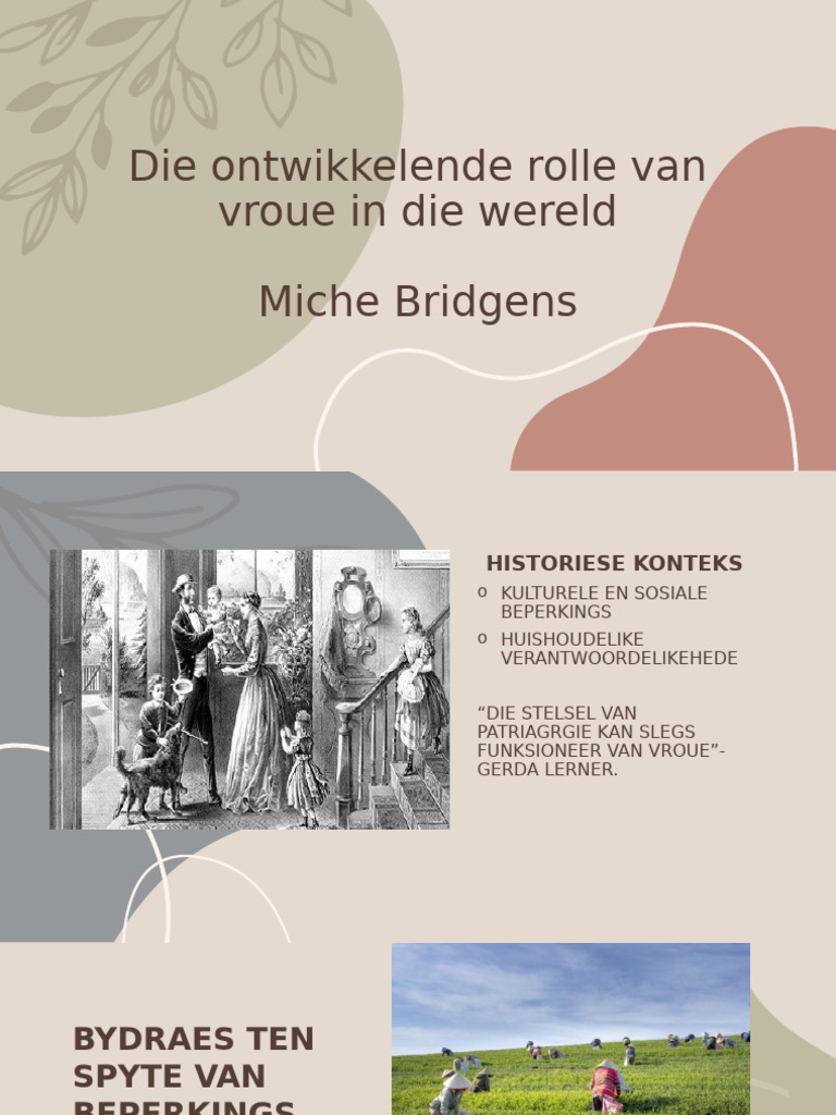 Die Ontwikkelende Rolle Van Vroue in Die Wereld2 | PDF