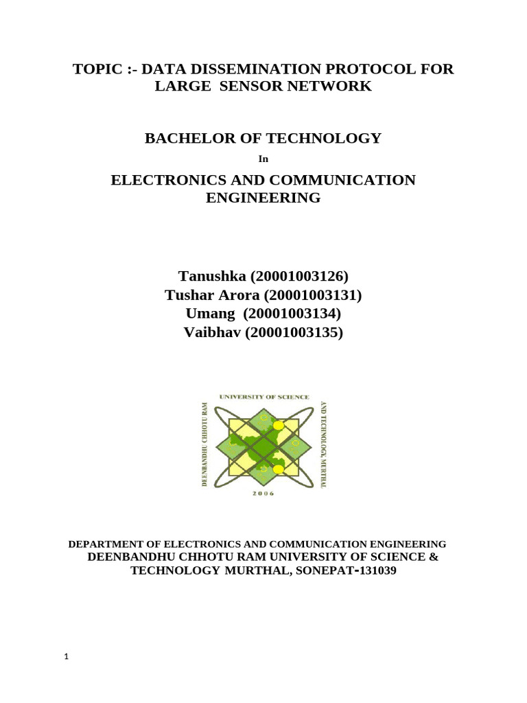 Group28@Dissemination Protocol For Large Sensor Network | PDF | Wireless Sensor Network ...