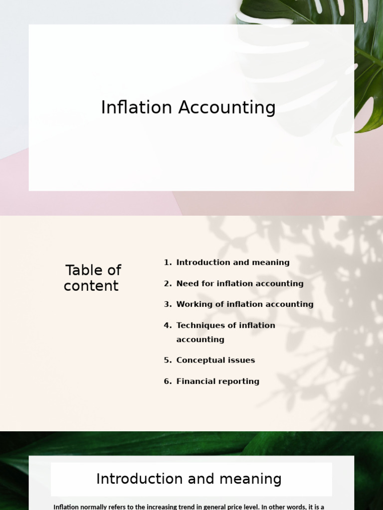 Overview of Inflation Accounting Methods | PDF | Historical Cost ...