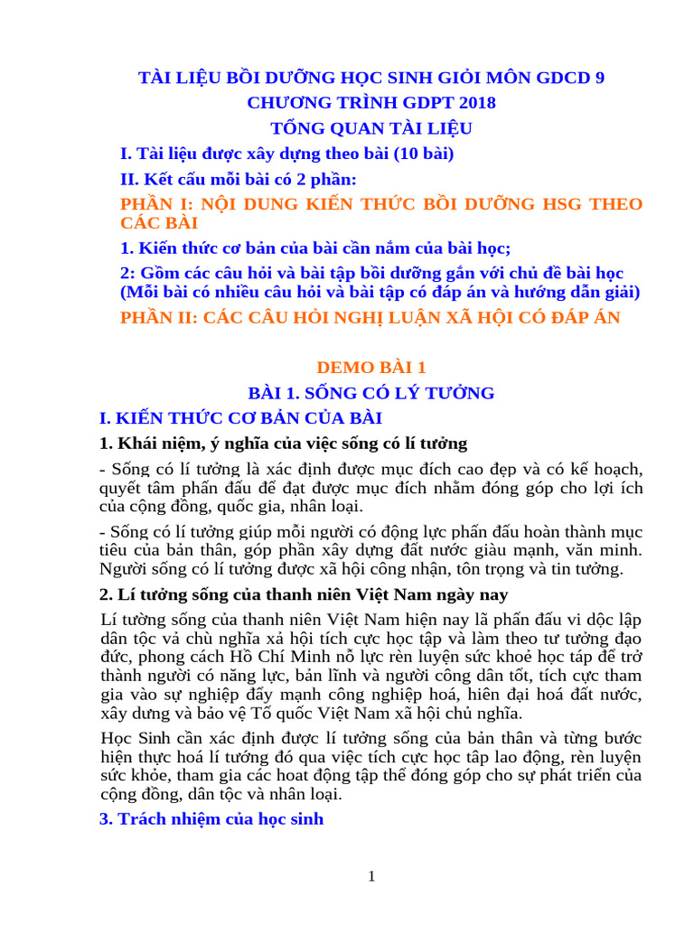 2.boi Duong HSG GDCD9 CTM | PDF