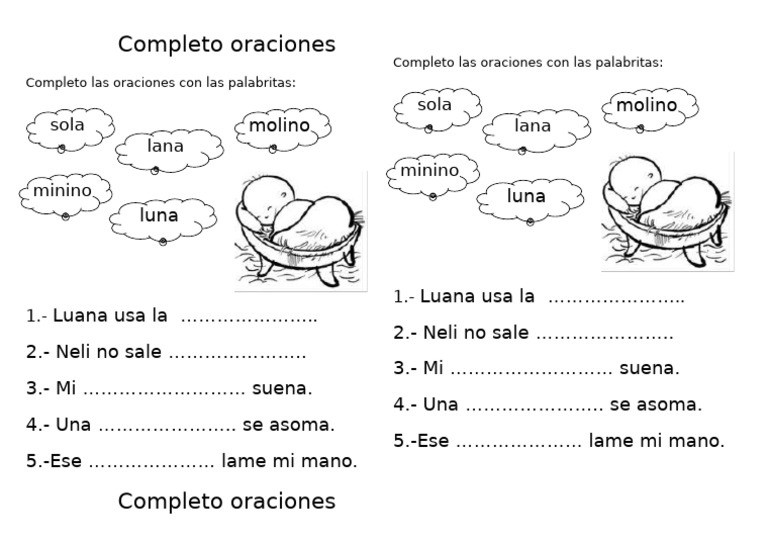 Ficha Completo Oraciones Con N | PDF