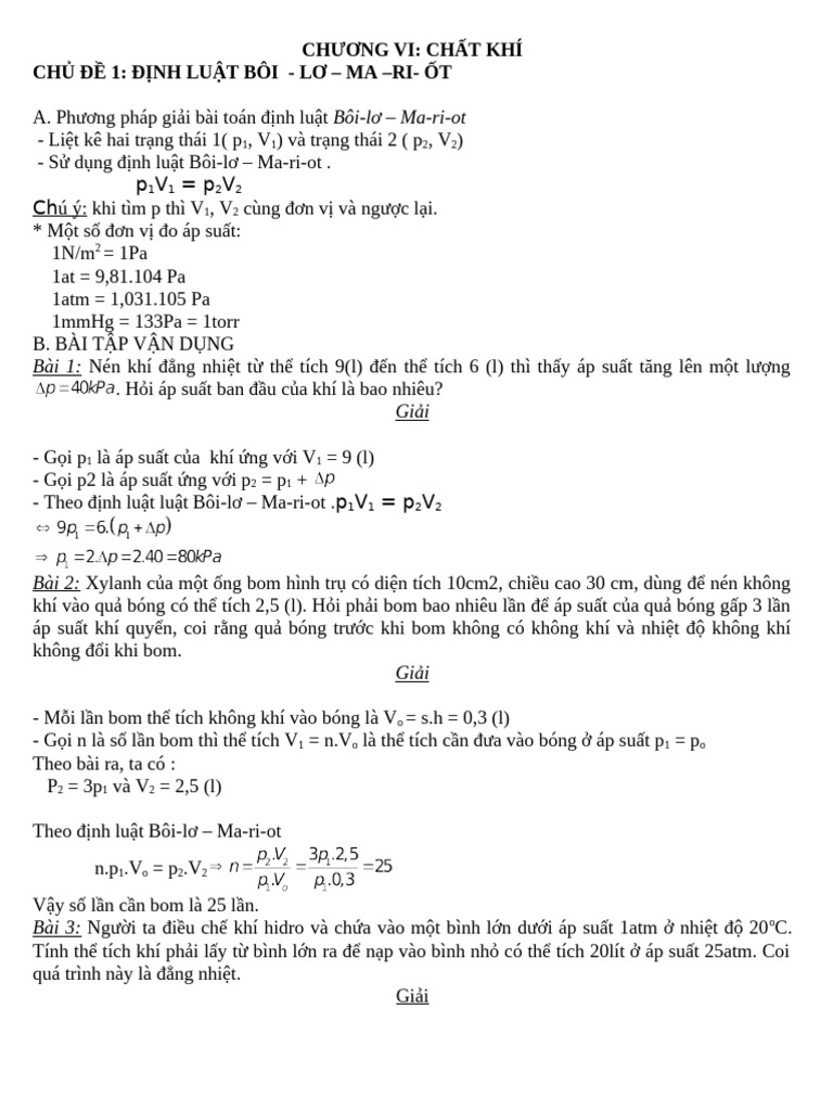Tính toán áp suất ban đầu của khí khi nhiệt độ và thể tích thay đổi