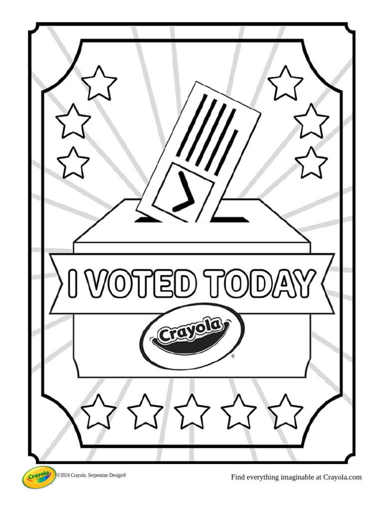 I Voted Today Coloring Page | PDF | Home & Garden | Lifestyle