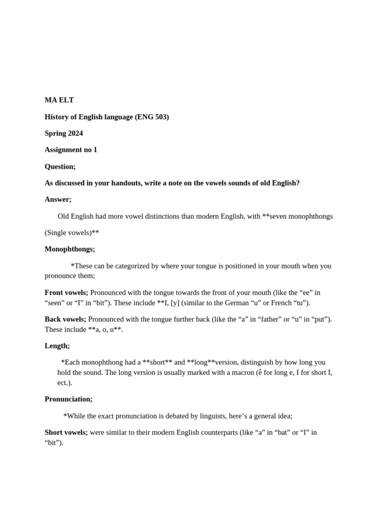 Eng 501 Assignment No 1 Pdf