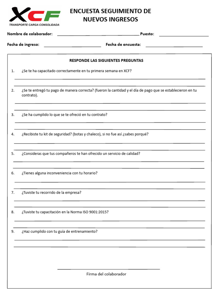 Encuesta de Seguimiento Nuevos Ingresos | PDF