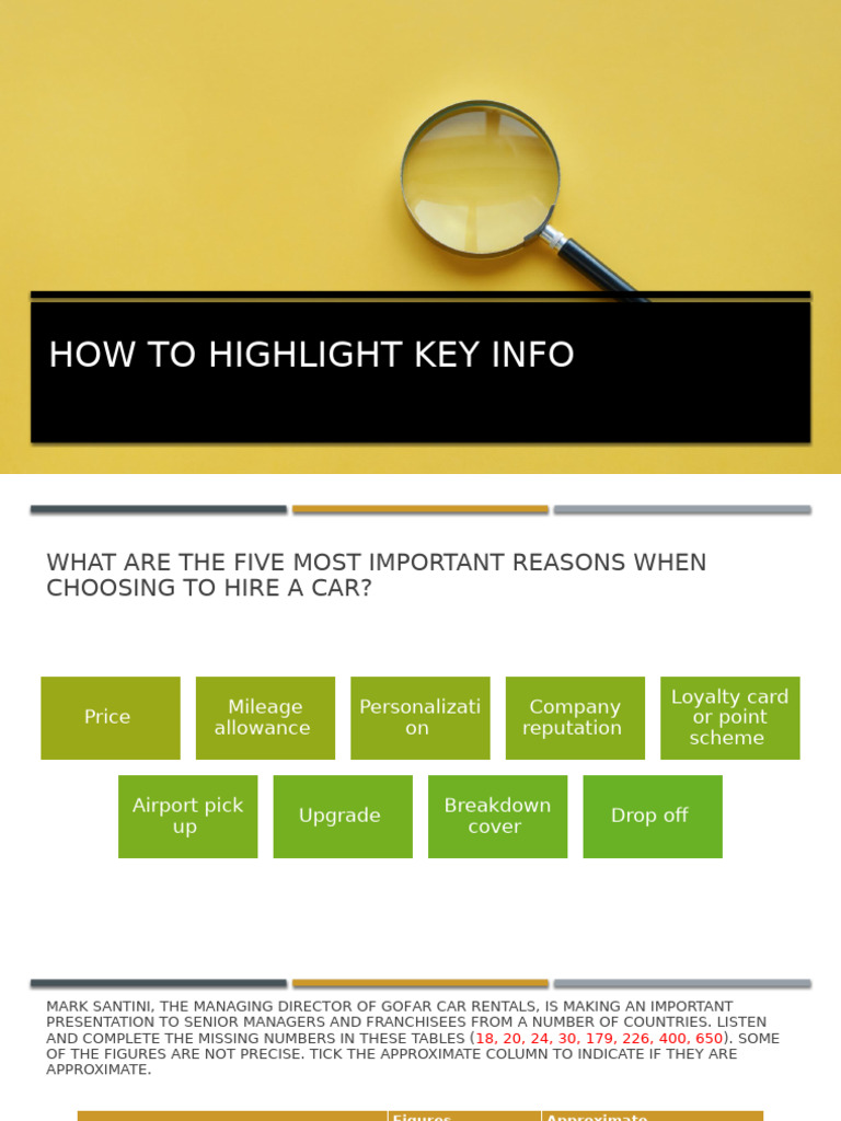 How To Highlight Key Info | PDF