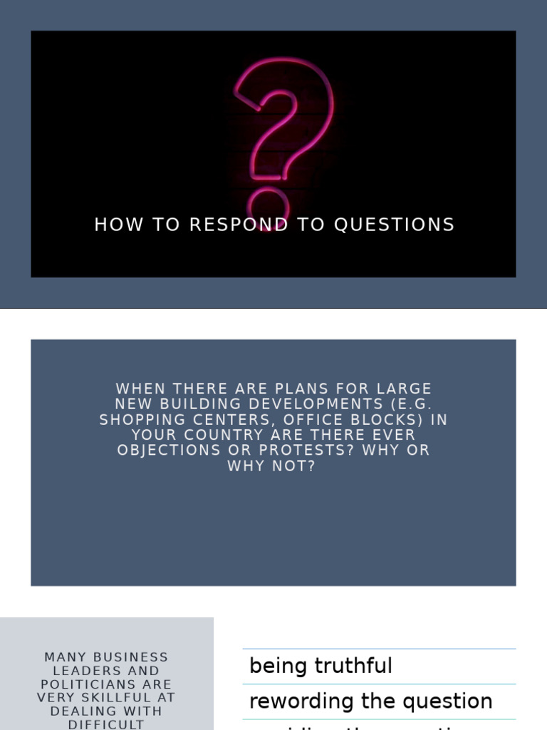 How To Respond To Questions | PDF | Question | Language Mechanics