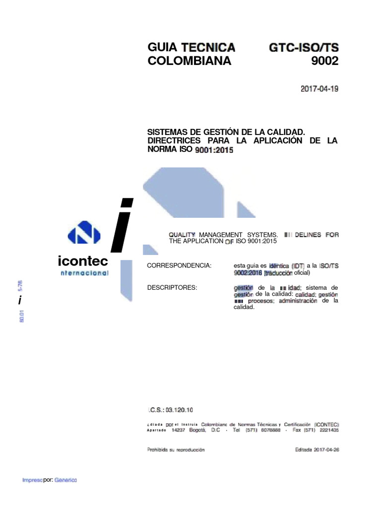 Iso 9002 | PDF | Calidad (comercial) | Gestión de la calidad
