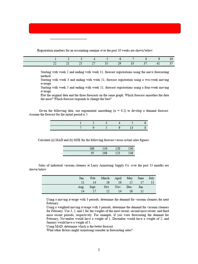 Forecasting Practice 3 | PDF | Forecasting | Regression Analysis