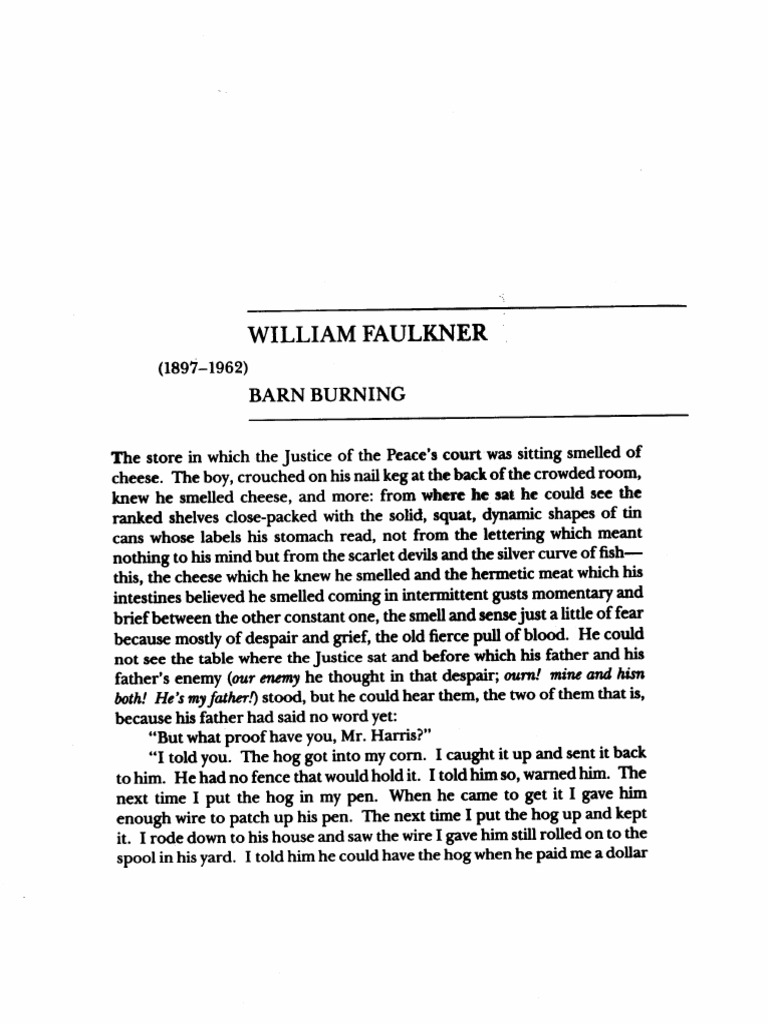 Barn Burning | PDF