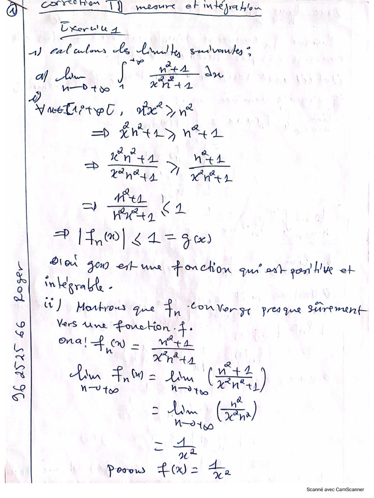 Corrigé TD Mesure Et Intégration CD | PDF