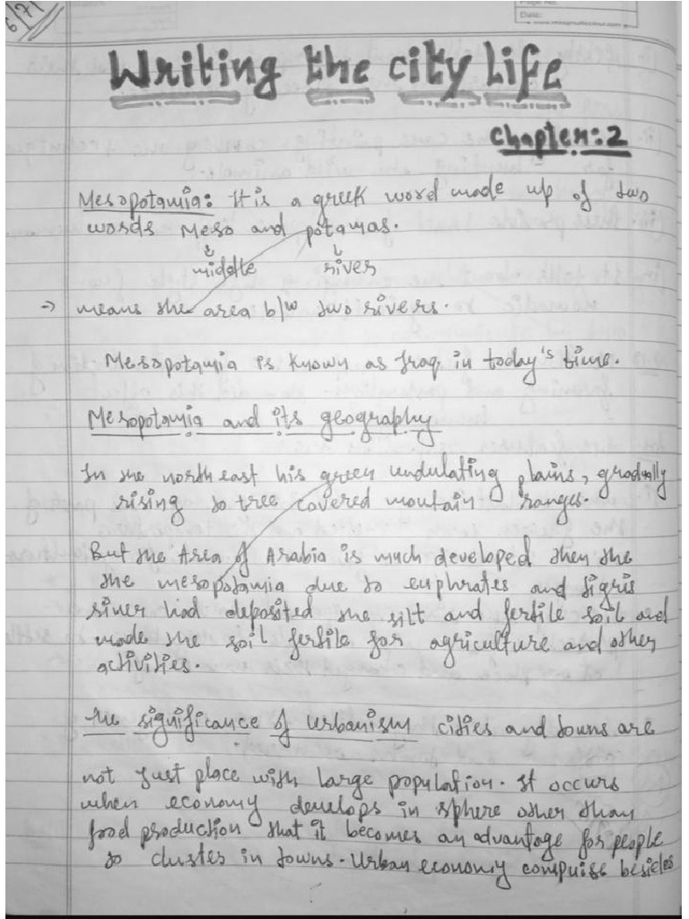 History Ch. Notes Writing and City Life | PDF