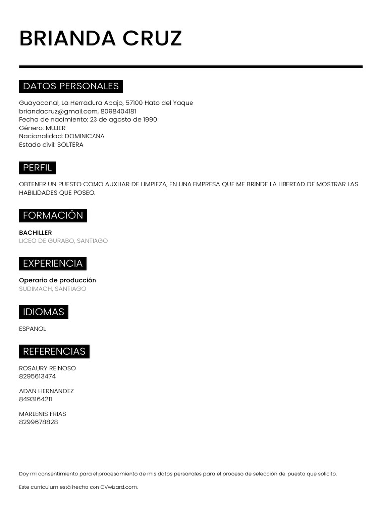 CV Brianda Cruz | PDF