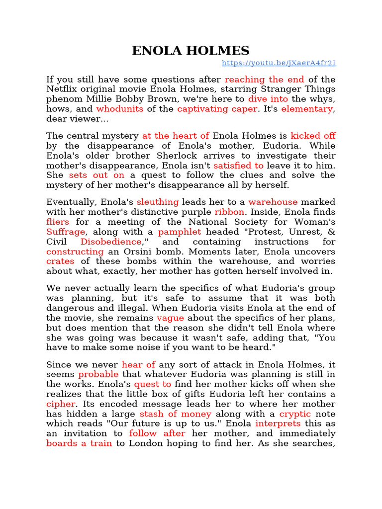 ENOLA HOLMES | PDF | Sherlock Holmes