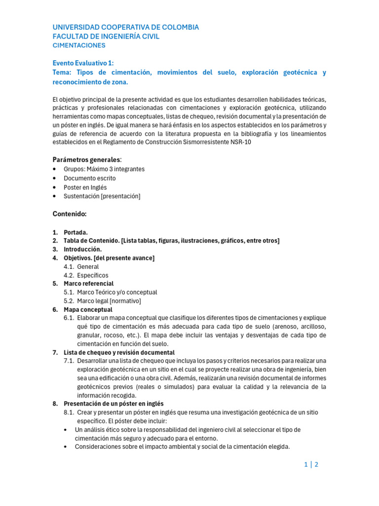 M1 EE1 Cimentaciones | PDF | Creatividad