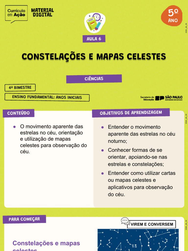 Mapas Celestes e Orientação Estelar | PDF | Estrelas | Constelação
