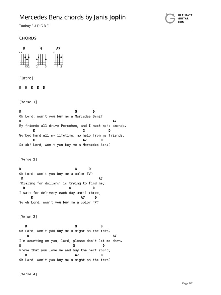 Mercedes Benz - Janis Joplin | PDF