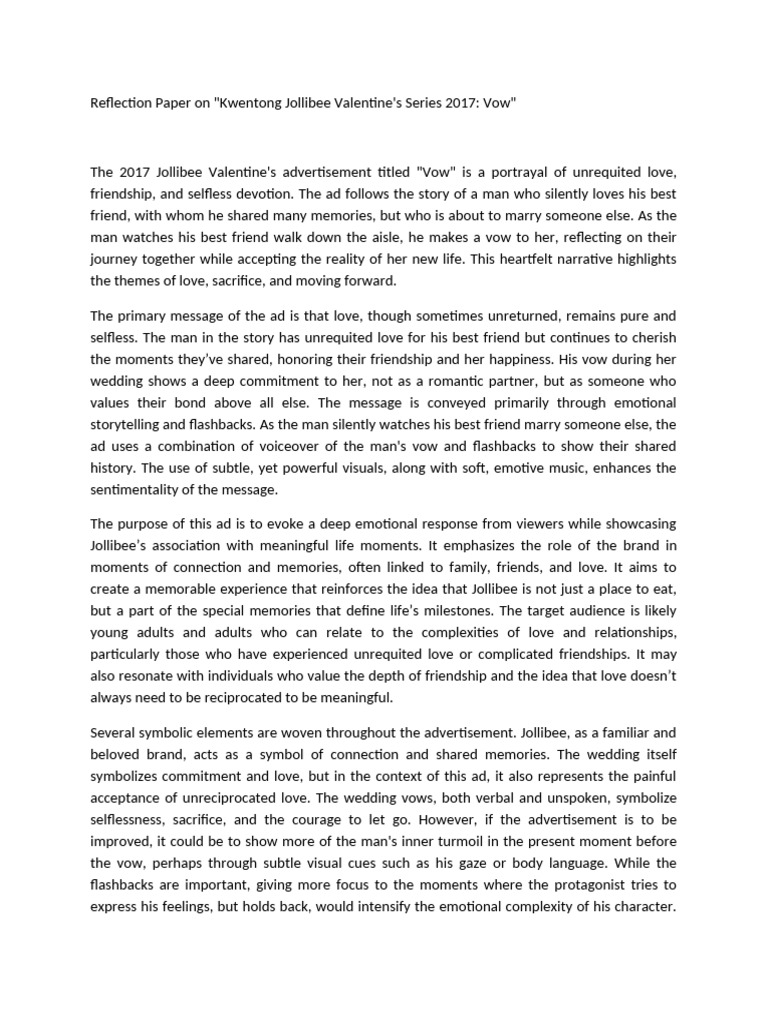 Reflection Pape-WPS Office | PDF | Love | Friendship