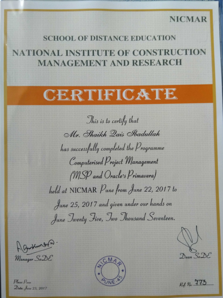 Nicmar Course | PDF
