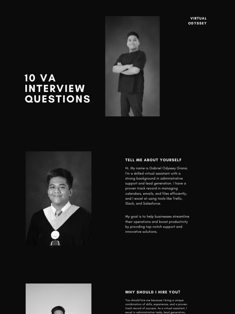 10 Virtual Assistant Interview Questions | PDF | Goal | Business