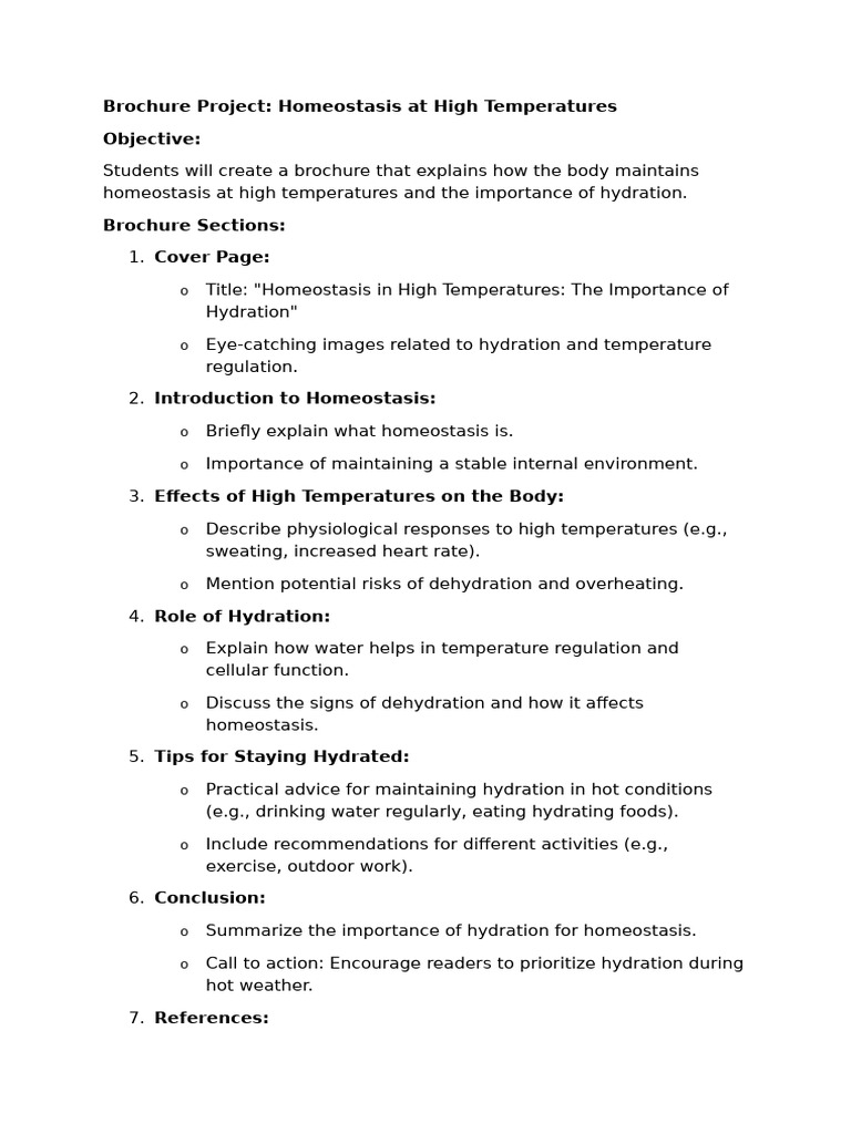 GR 09 Brochure Homeostais | PDF | Dehydration | Homeostasis