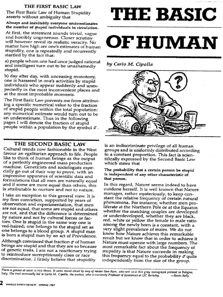 Basic Laws of Human Stupidity | PDF