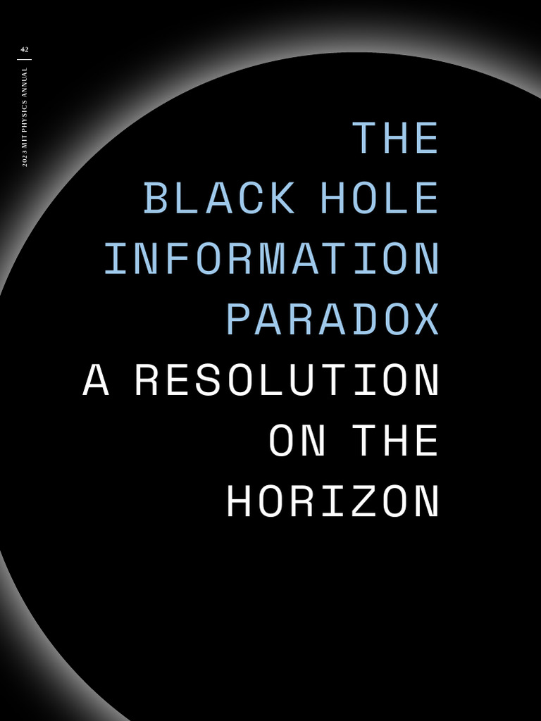 Black Hole Information Paradox Solved | PDF | Black Hole | Gravity