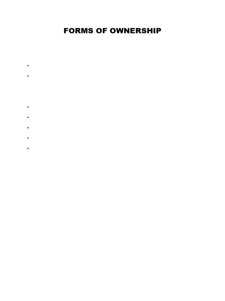 FORMS of OWNERSHIP Basics of Forms of Ownership | PDF