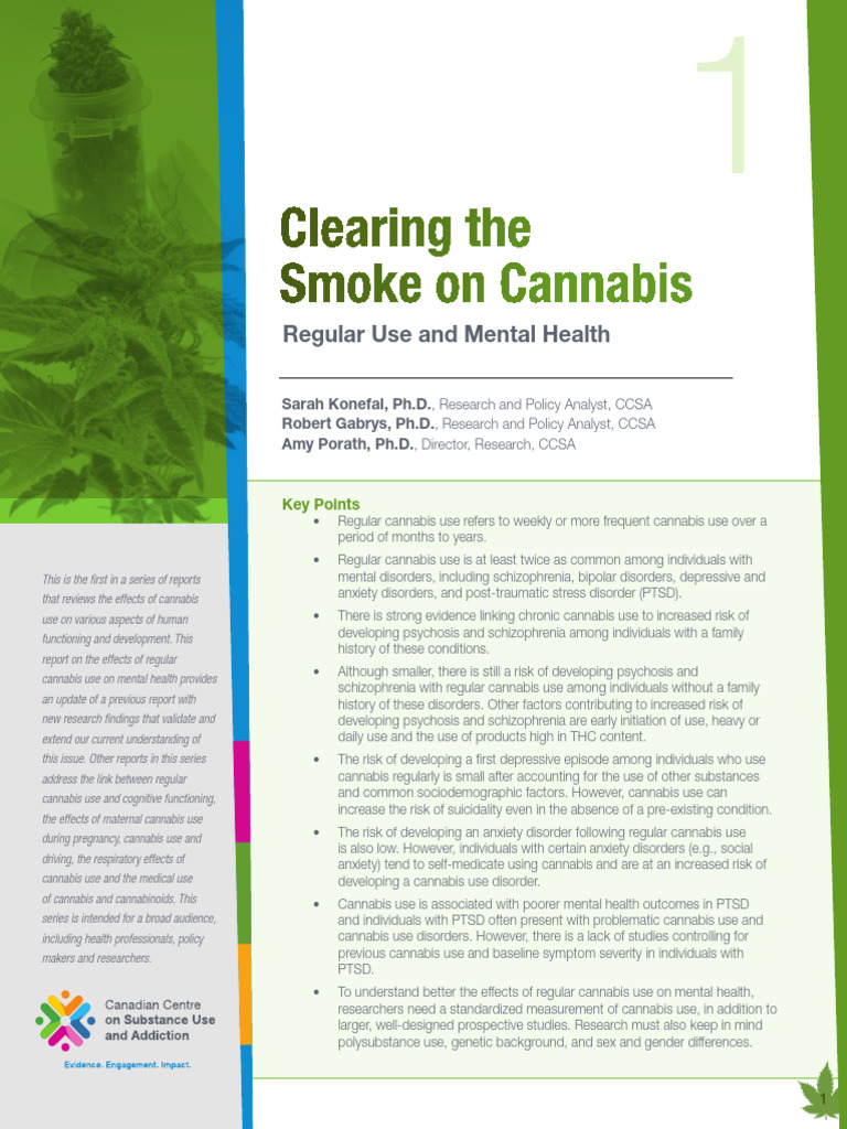 CCSA Cannabis Use Mental Health Report 2019 en | PDF | Mental Disorder ...