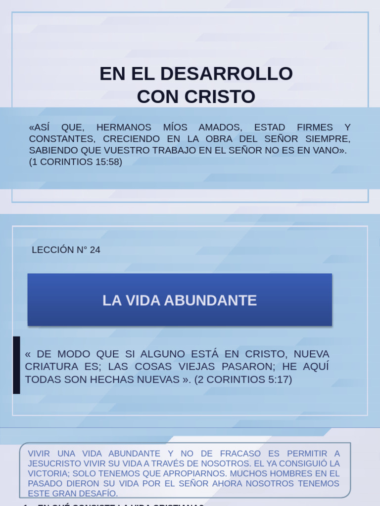 LEC 24 La Vida Abundante | PDF | Cristo (título) | Pecado