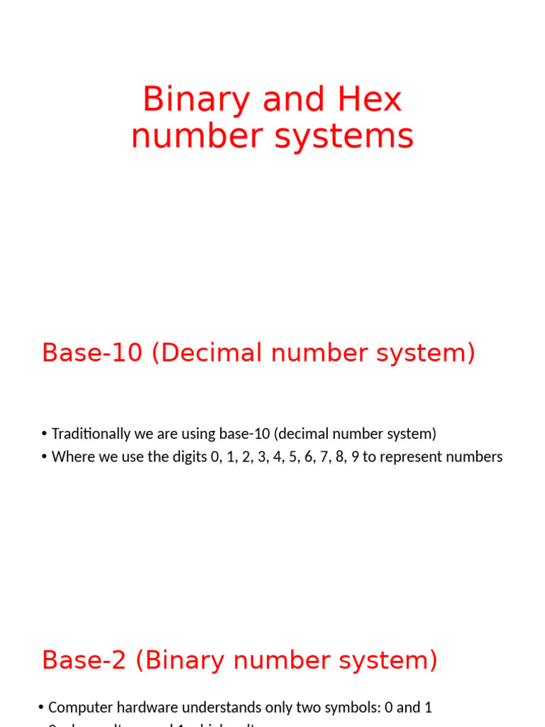 Understanding Binary and Hex Systems | PDF