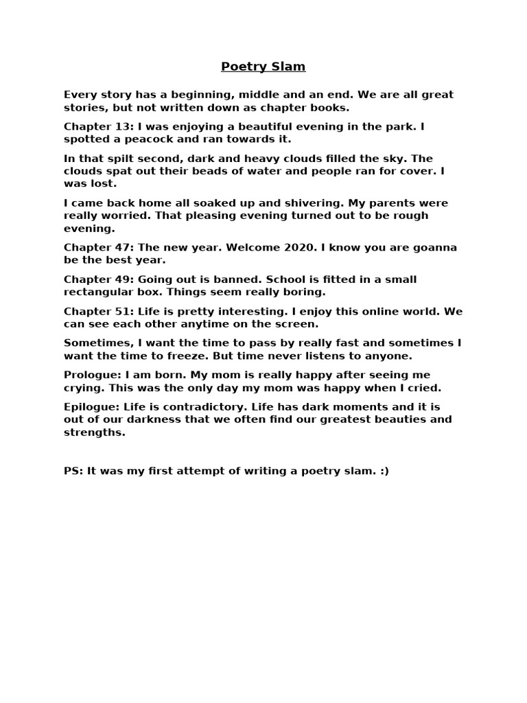 Poetry Slam | PDF | Poetry