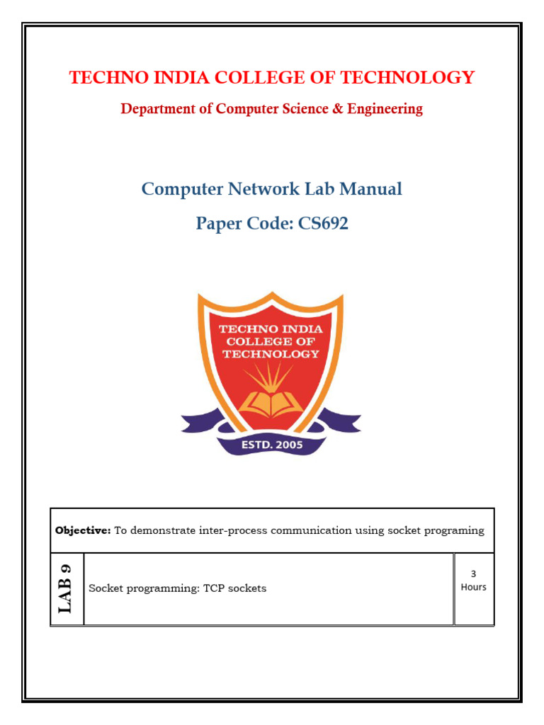 TCP Socket Programming Lab Manual | PDF