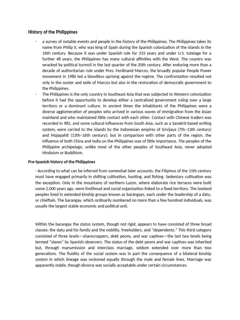 History of The Philippines | PDF | Philippines | Southeast Asia