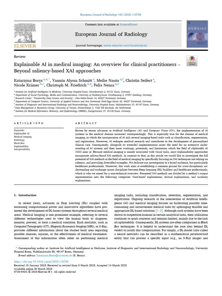 Explainable AI in Medical Imaging | PDF | Artificial Neural Network | Image Segmentation