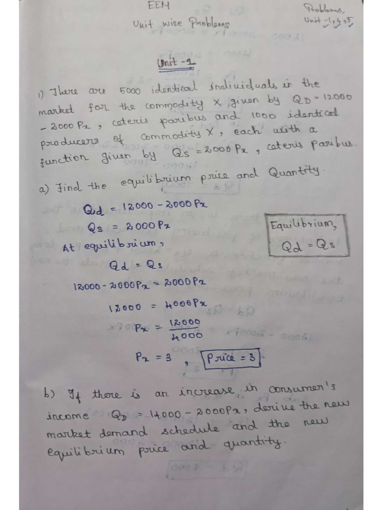 EEM Unit 1,4, 5 Problems | PDF