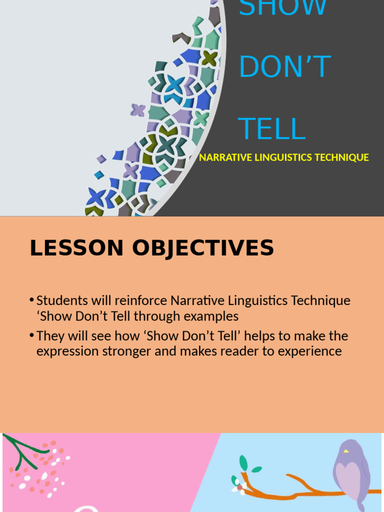 Writing: Show, Don't Tell Guide | PDF