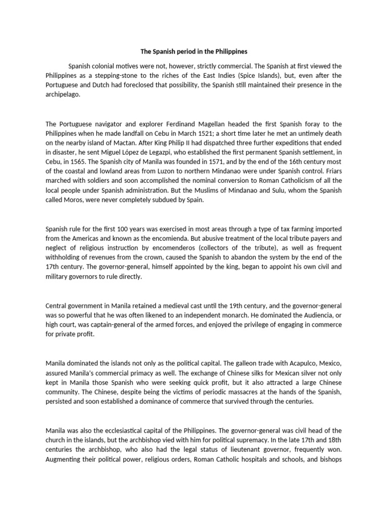 Spanish Period in The Philippines | PDF | Spanish Empire | New Spain