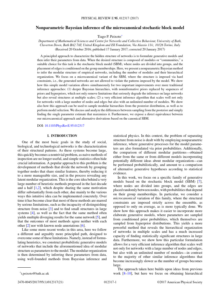 TPeixoto | PDF | Statistical Inference | Bayesian Inference