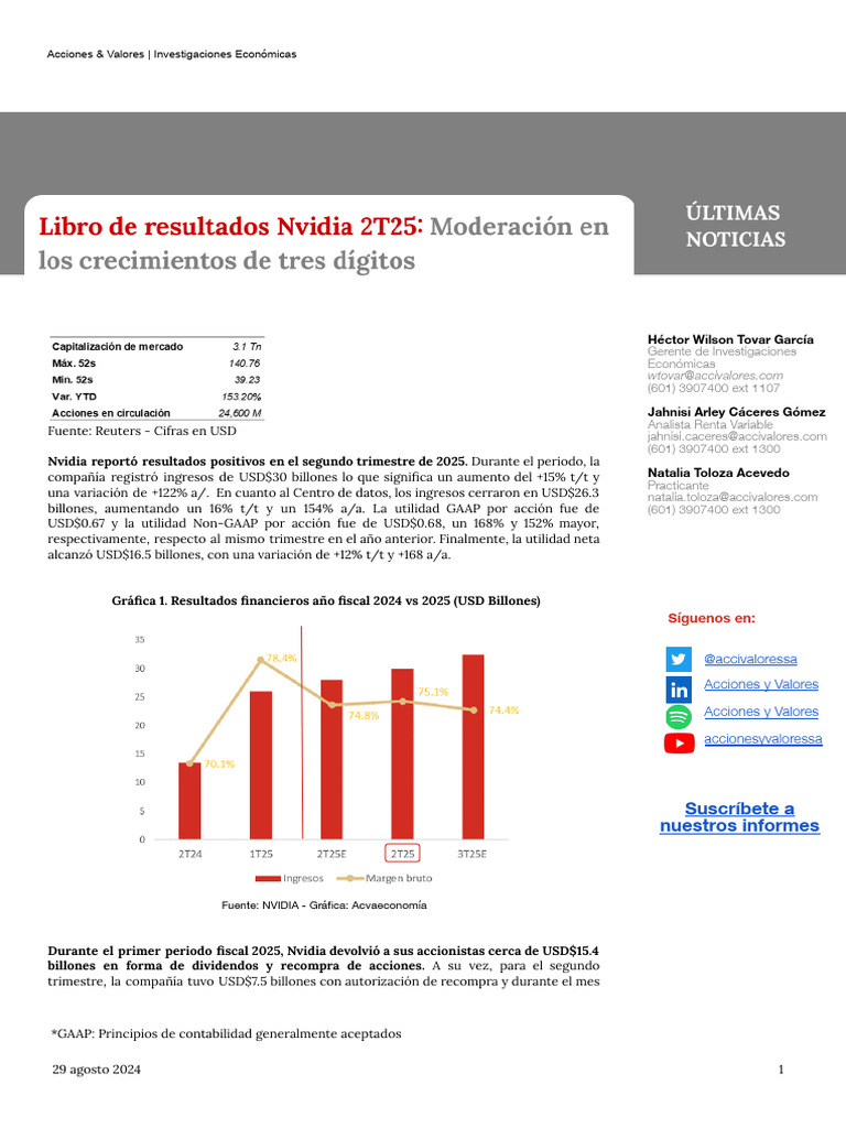 Libro de Resultados Nvidia 2t25 | PDF | Inversiones | Compartir (Finanzas)