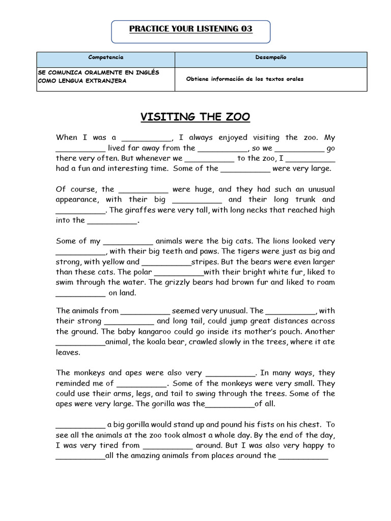 Listening (Week 3) 5° Grade | PDF | Language Arts & Discipline ...