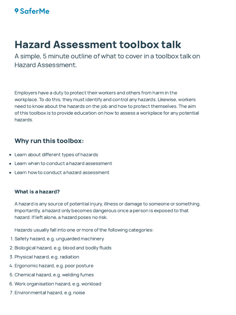 Hazard Assessment | PDF | Hazards | Occupational Safety And Health