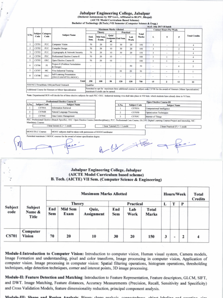 JEC B.Tech VII Sem Computer Science Curriculum | PDF | Cryptography | Mathematical Optimization