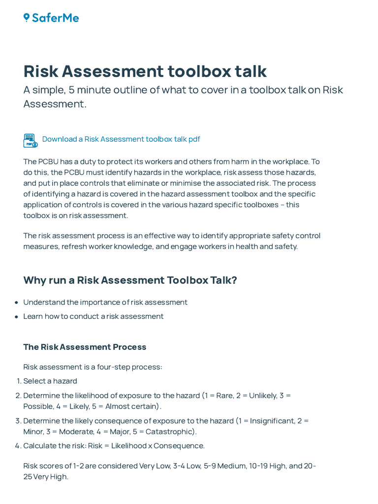 Risk Assessment | PDF | Risk | Occupational Safety And Health