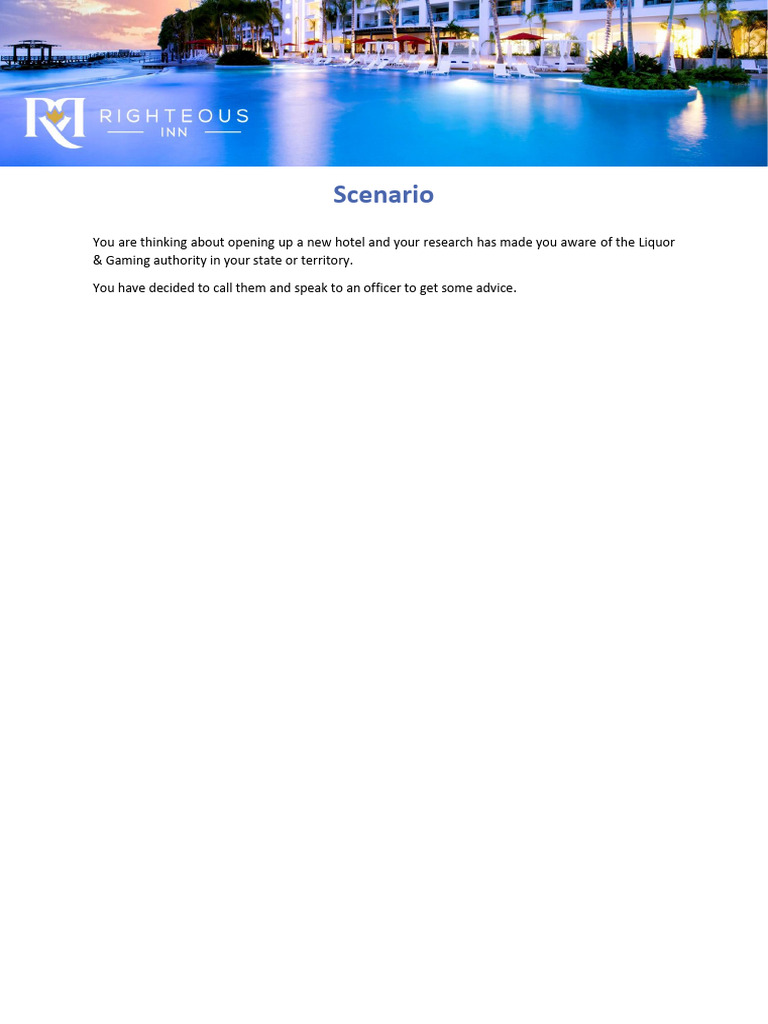 SITXGLC002 Role-Play 1 - Scenario | PDF | Finance & Money Management | Law