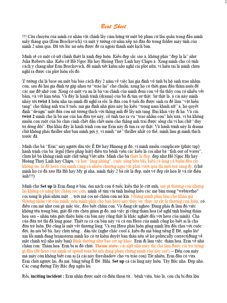 Step 6 - Beat Sheet | PDF