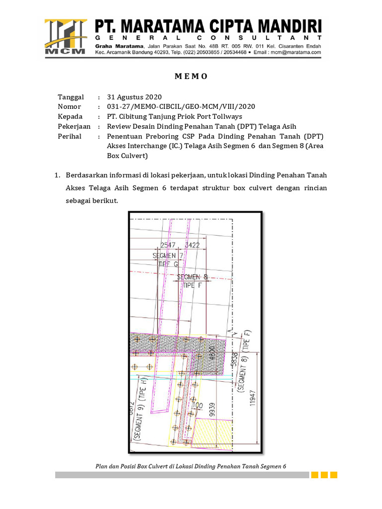 Preboring CSP Pada DPT Segmen 6 & 8 (Area Box Culvert) 31 Agustus 2020 ...