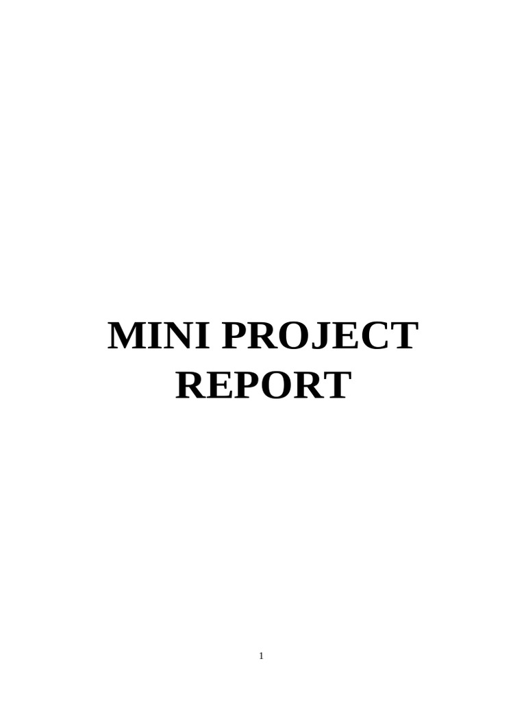 Mini Project Report | PDF | Microcontroller | Central Processing Unit